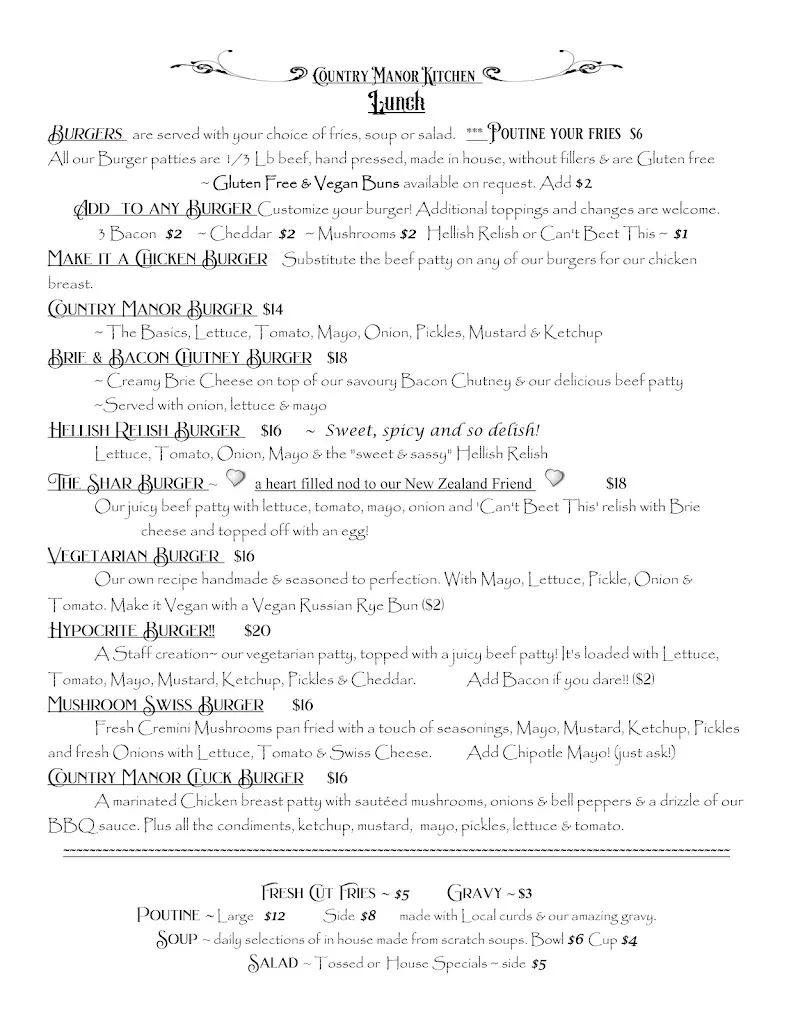 Country Manor Kitchen, Armstrong | Menu, Photos, Avis & Réservation