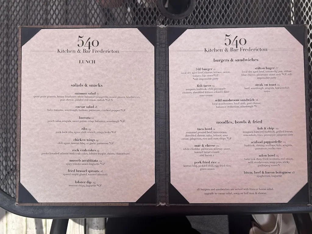540 Kitchen & Bar, Inc, Fredericton | Speisekarte, Fotos, Bewertungen ...