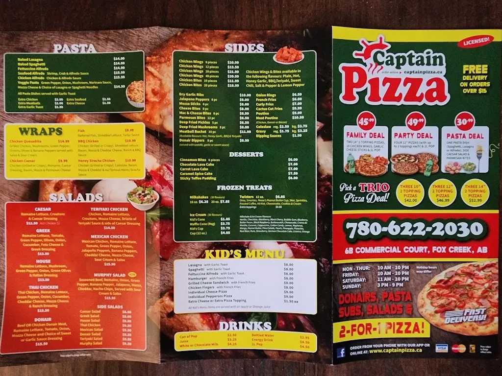 Captain Pizza, Fox Creek | Menu, Photos, Avis & Réservation