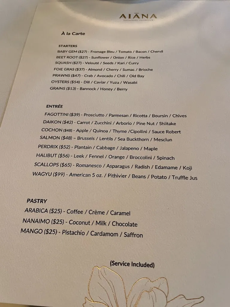 Aiana Restaurant, Ottawa | Menu, Foto, Recensioni e Prenotazione