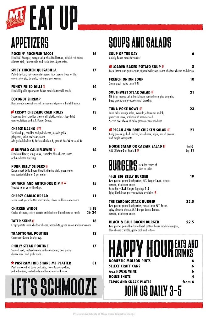 M.T. Bellies, Welland | Menu, Photos, Avis & Réservation