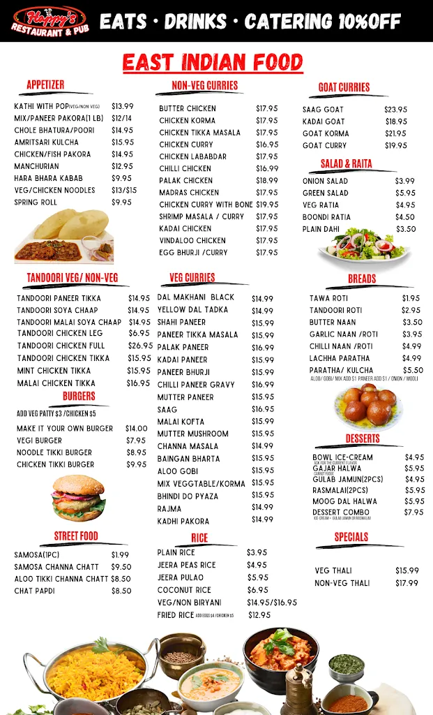 Happy's Restaurant & Pub, Medicine Hat | Menu, Photos, Avis & Réservation