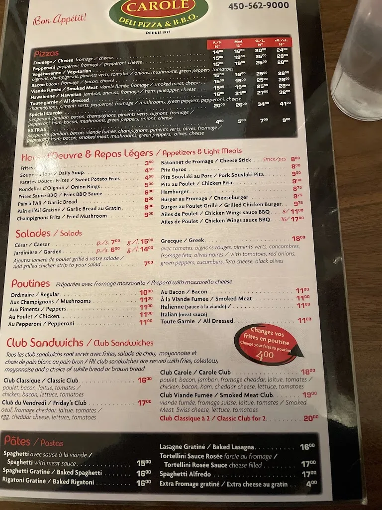 Restaurant Carole, Lachute | Menu, Photos, Avis & Réservation