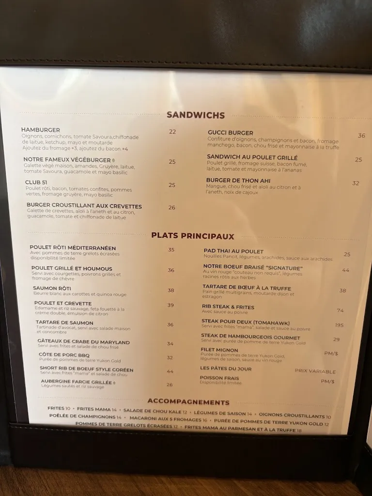 Table 51, Laval | Menu, Photos, Avis & Réservation
