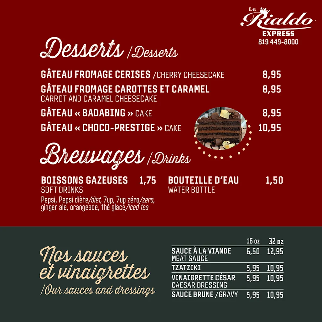 Rialdo Express, Maniwaki | Speisekarte, Fotos, Bewertungen & Reservierung