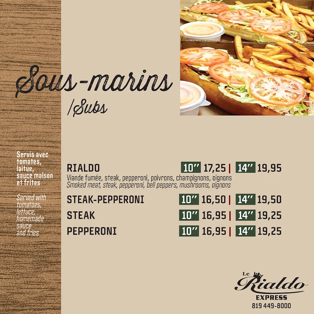 Rialdo Express, Maniwaki | Speisekarte, Fotos, Bewertungen & Reservierung