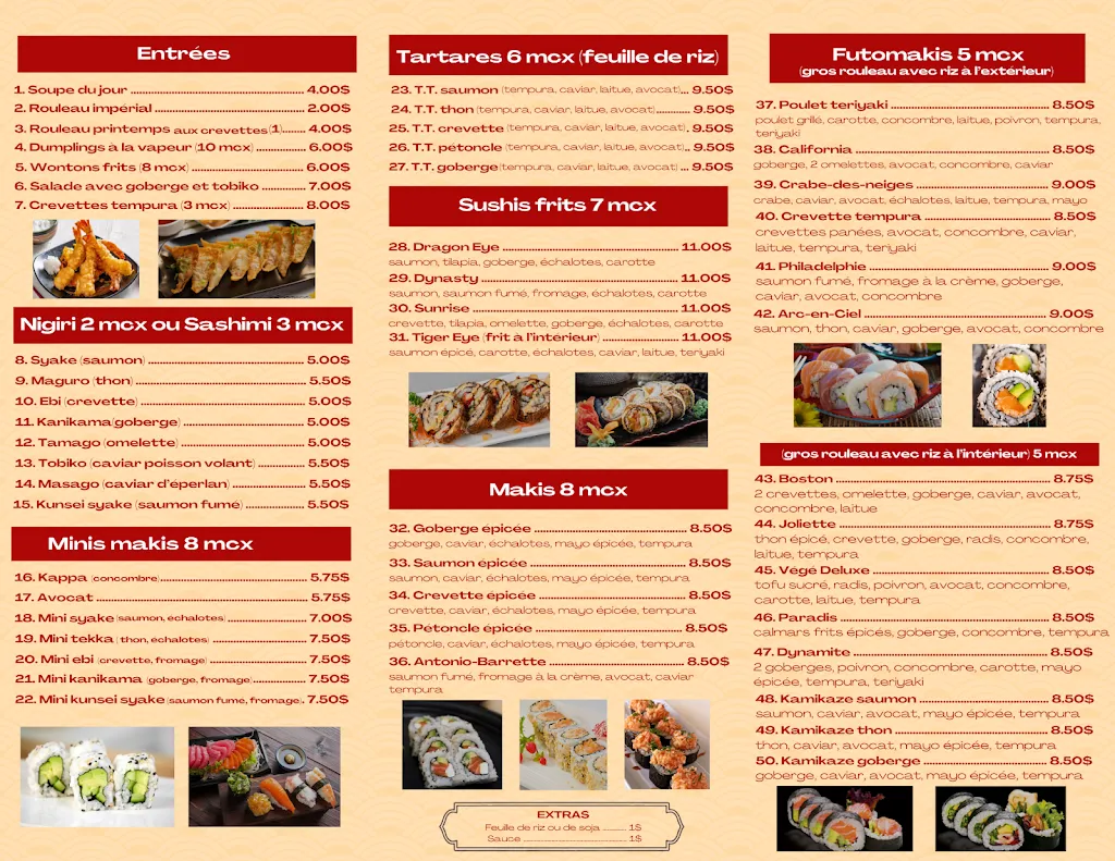 Saïgon (cuisine asiatique à emporter), Notre-Dame-des-Prairies | Menu ...