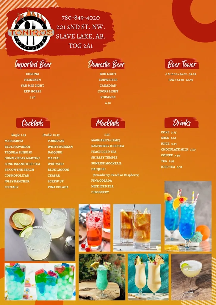 Toniroz Grill & Restaurant, Slave Lake | Menu, Foto, Recensioni e ...