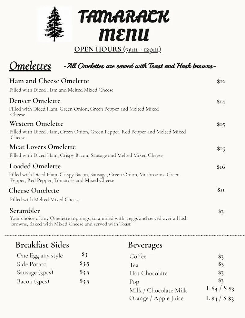 Tamarack Restaurant, Rocky Mountain House | Menu, Foto, Recensioni e ...