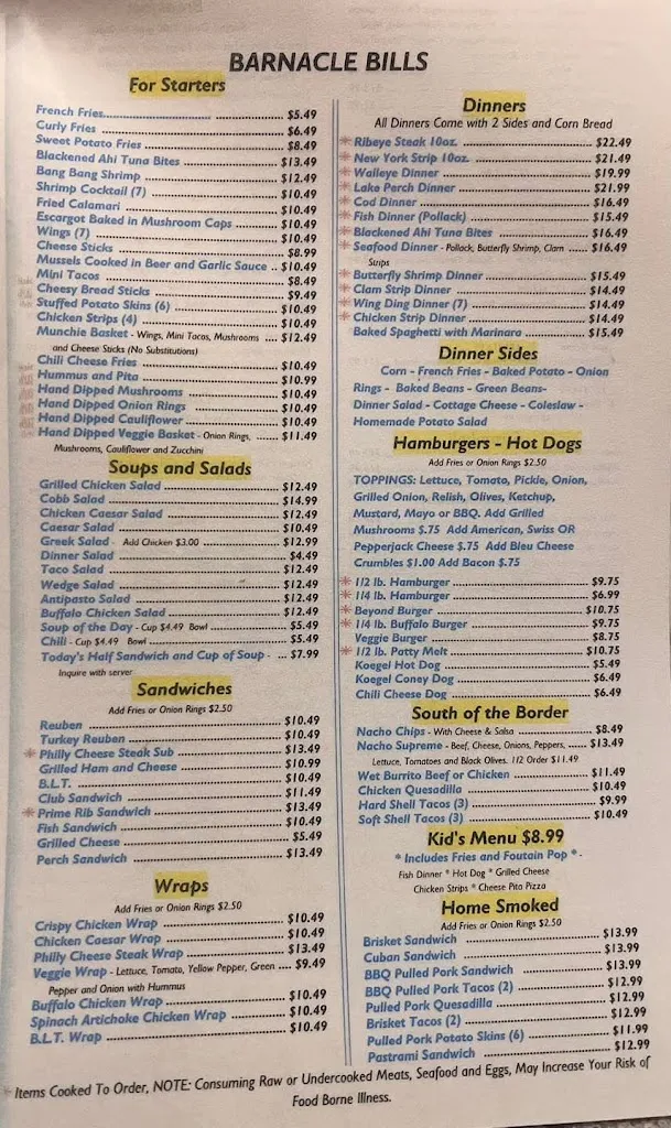 Barnacle Bill's, East Tawas, MI | Menú, Fotos, Reseñas y Reserva